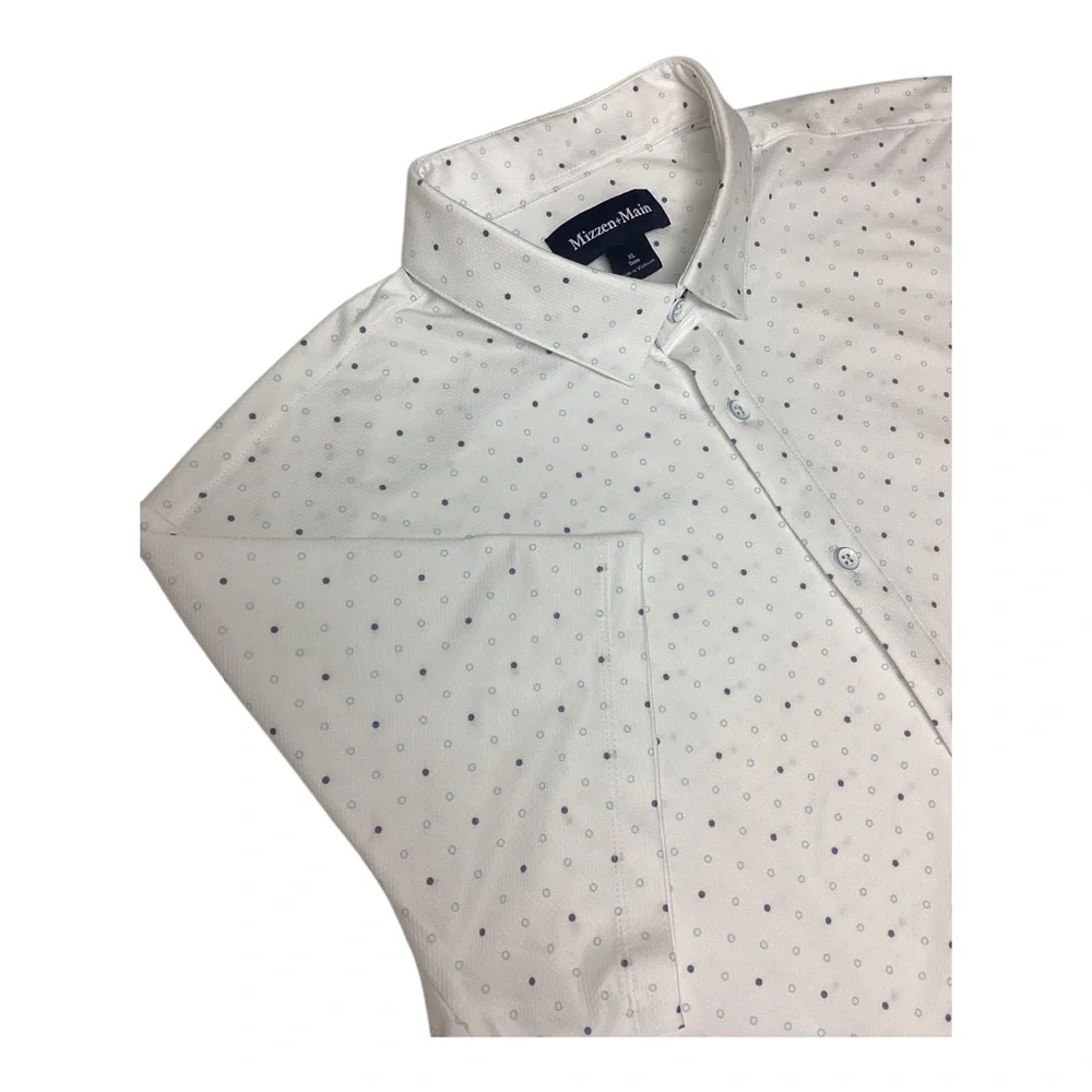 Mizzen+Main | Shirts | Mizzenmain White Dress Shirt With Blue Micro Dot ...